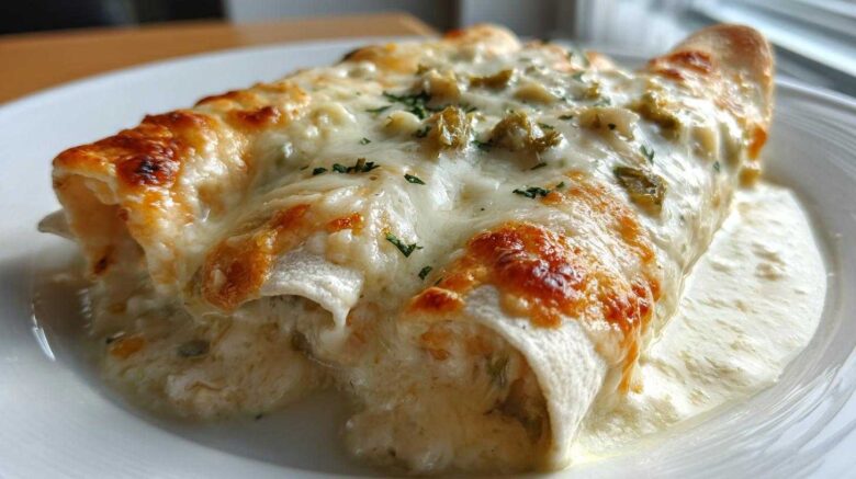 35-Minute Creamy white chicken enchiladas Joy - Whisk Daily